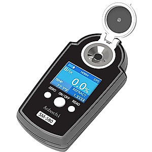 Digital Refractometer Digital BRIX Tester Sugar Meter Ideal for Drinking Water Beverage Kombucha Orchard Fruit Juice Carbohydrate Content High Accuracy Portable Refractive Index Tester 0-58%
