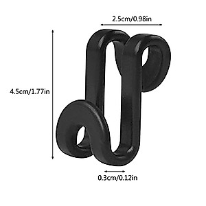 100Pcs Clothes Hanger Connector Hooks,Thicken Hanger Hooks Space Saver,Heavy Duty Space Saving for Closet and Clothes Closet Organizer(Black)