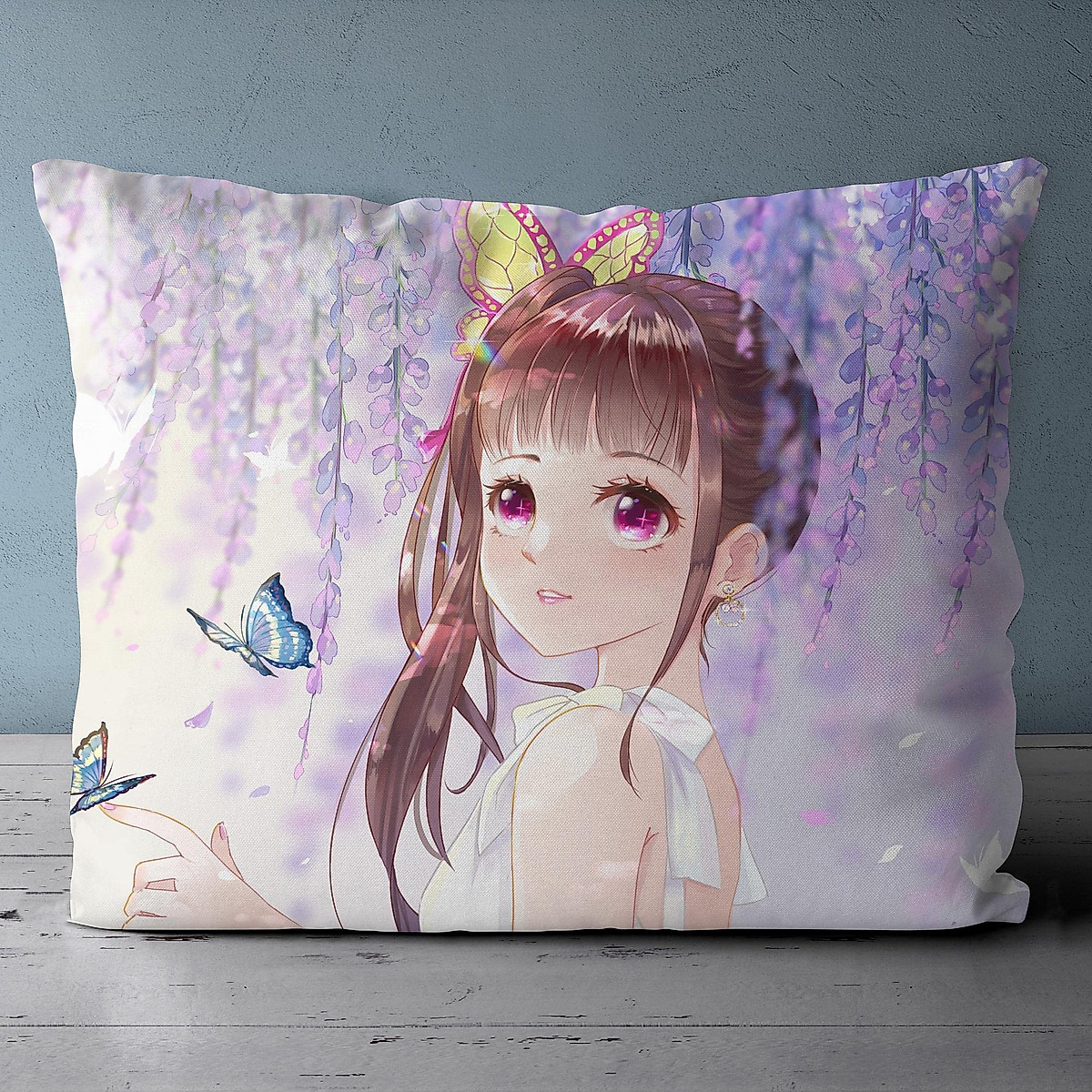 NICHIYOBI Devil Slayer Anime Kanao Flower Breathe Duvet Cover Set 3D Bedding Comforter Cover 3 Pcs (1 Duvet Cover+2 Pillowcases) Bedding Set (04,Queen-90x90in+20x30in*2)