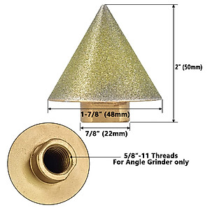 scottchen PRO Diamond Beveling Chamfer Bit 1-7/8"(48mm) x 5/8"-11 for Marble Glass Ceramic Countersink Hole Trimming, for Angle Grinder