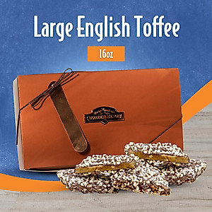 Rocky Mountain Chocolate Large English Toffee | Handcrafted with Rich Milk Chocolate, Sweet Cream Butter, & California Almonds | Perfect Chocolate Gift Box for Birthday, Christmas – Your Love for Sweetness in Every Bite! 16 Ounce