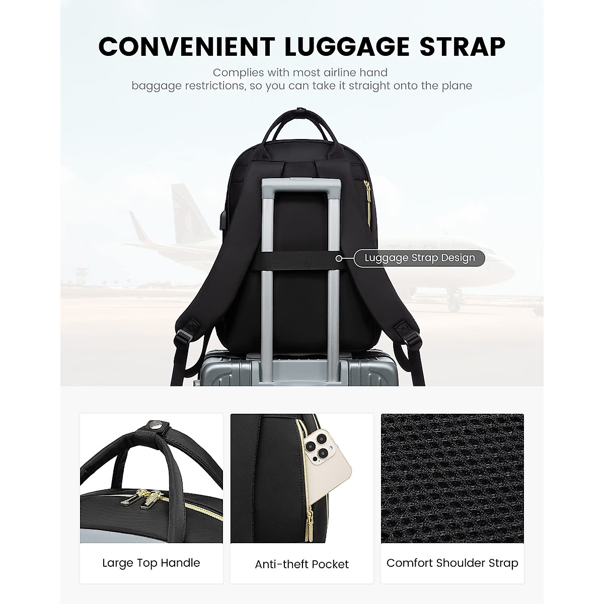 LOVEVOOK Laptop Backpack, High-Strength Tear-Resistant and Waterproof Oxford Cloth, 1.9 lbs, 30L Capacity, 17-Inch Laptop Compatible, Ergonomic Shoulder Straps, 18 Pockets