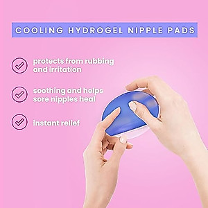 LaVie™ Hydrogel Nipple Pads for Breastfeeding - Nipple Cooling Gel Pads for Breastfeeding, Hydrogel Pads for Sore Nipple Relief Breastfeeding - Aloe Vera Infused Nipple Gel Soothing Pads -