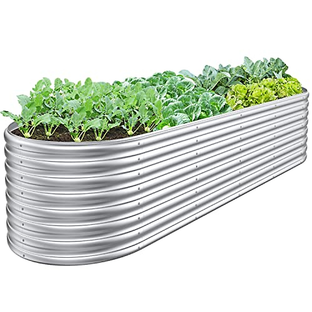 9x2x2ft Galvanized Raised Garden Bed for Vegetables, 9 in 1 Adjustable Outdoor Garden Raised Planter Box, Raised Beds for Gardening Flower
