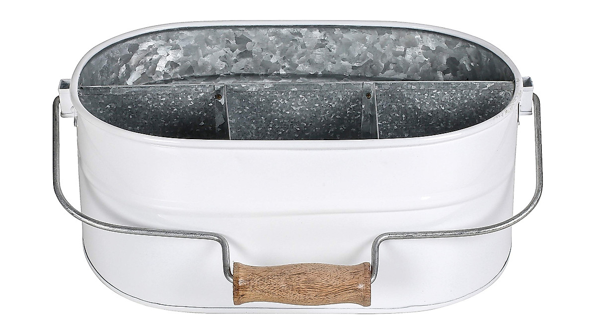 Alpha Living Galvanized Utensil Caddy | Farmhouse Home & Party Organizer