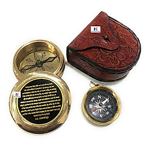 NauticalMart Brass Compass I Carry Your Heart with Me Poem Compass with Mini Compass Combo Gift, Personalized Compass, Groomsmen Gifts, Wedding Gifts, Corporate Gift, Unique Gift