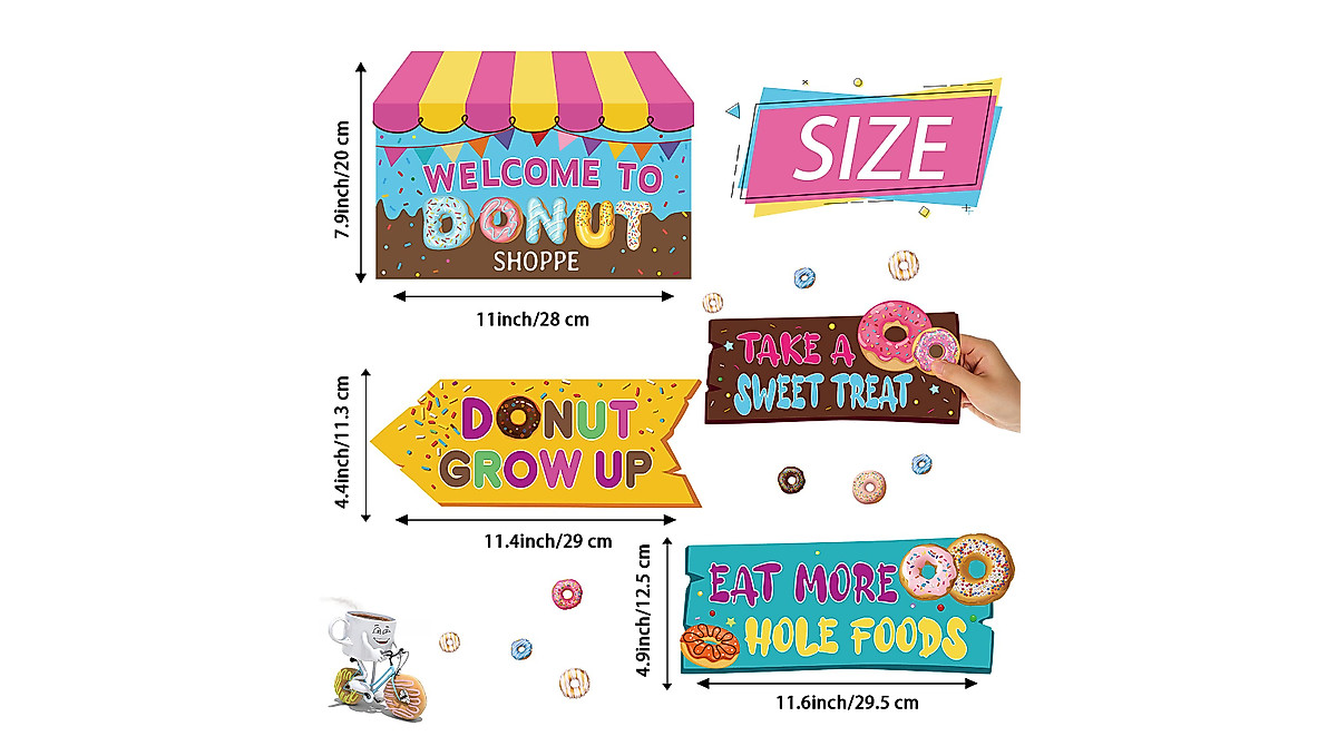 Jetec 20 Donut Party Signs for Outdoor Lawn Decoration