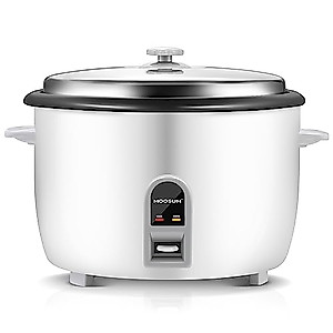 MOOSUM Commercial Rice Cooker, Large Capacity 30-Cup (UnCooked), 60-Cup (Cooked) with One Touch Operation and 12-Hour Keep Warm,Easy to Use and clean,1600W