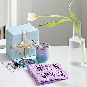 Homeleader Wine Gift Set for Women, Birthday Gifts for Mom, Wife, Girlfriend, Christmas gifts, Valentine's Day, Mother’s Day Gifts, 12 oz Stainless Steel Wine Tumbler