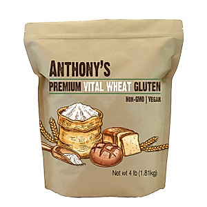 Anthony's Vital Wheat Gluten, 4 lb, Vegan, Non GMO, Keto Friendly, Low Carb
