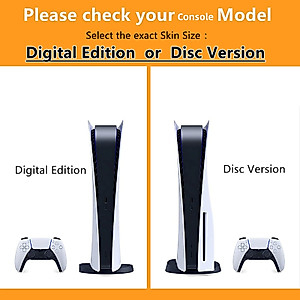 Full Set Skins Compatible with Ps-5 Digital Version,Protective Stickers for Ps-5 Digital Edition Console Controllers (8)