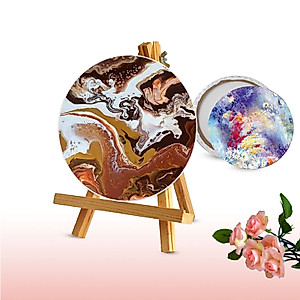 CertBuy 18 Pack Round Canvas 4 Inch, Circle Canvases for Painting, Blank White Canvas Boards, Circle Canvas Panel Boards, Cotton Painting Canvas Panels, Art Supplies for Painting Artist Hobby Painter