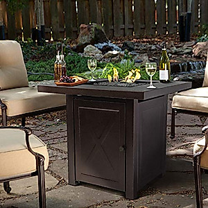 Barton 46,000BTU Firepit Propane Outdoor Gas Fire Pit Table Ignition Control Garden Firepit Heater Backyard