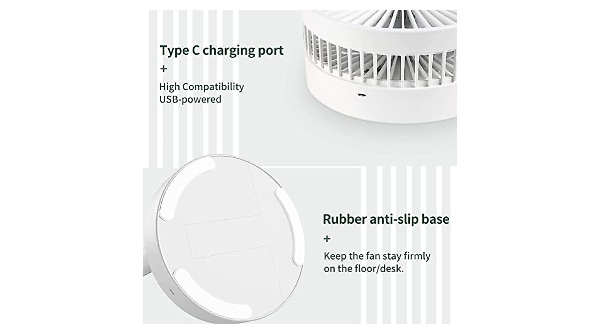 Portable Desk Fan,Foldable Fan Pedestal Stand Floor Fan with Remote ...