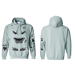 ALLNTRENDS Adult Hoodie Harry Tattoos 2021 Newest Sweatshirt Cool Top Trendy Hooded (2XL, Sporty Grey)