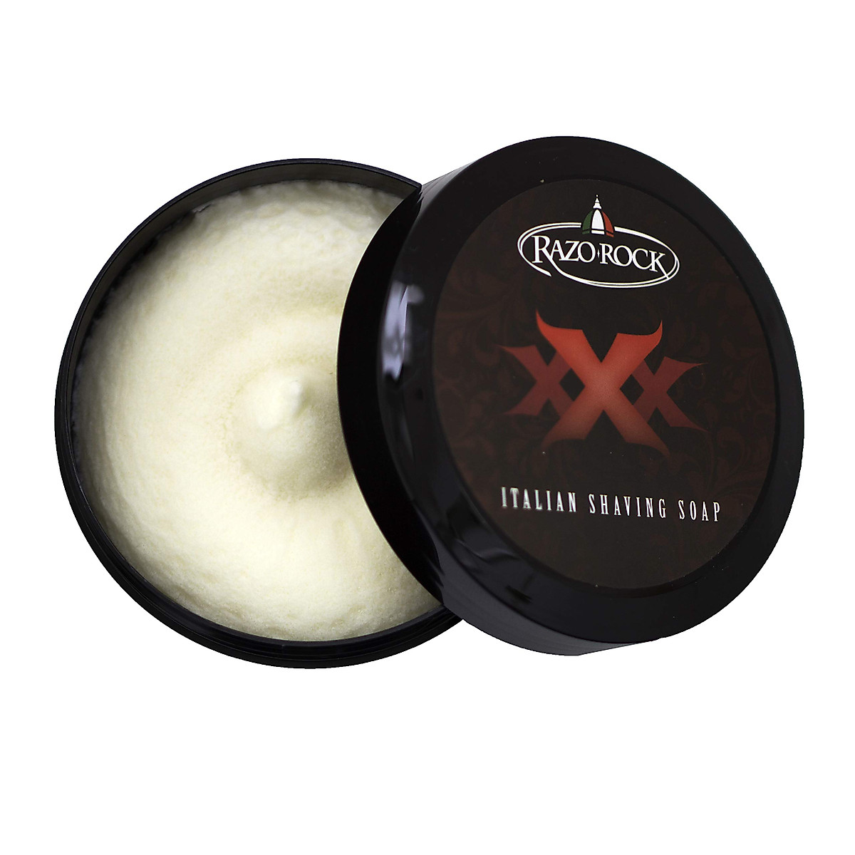 RazoRock XXX Italian Shaving Soap: Artisan Made Shaving Soap for Men - Tallow Based Shave Cream Soap for Wet Shaving - Rich, Creamy Lather and Classic Italian Barber Shop Scent - 5 Fl Ounces (150 ML)