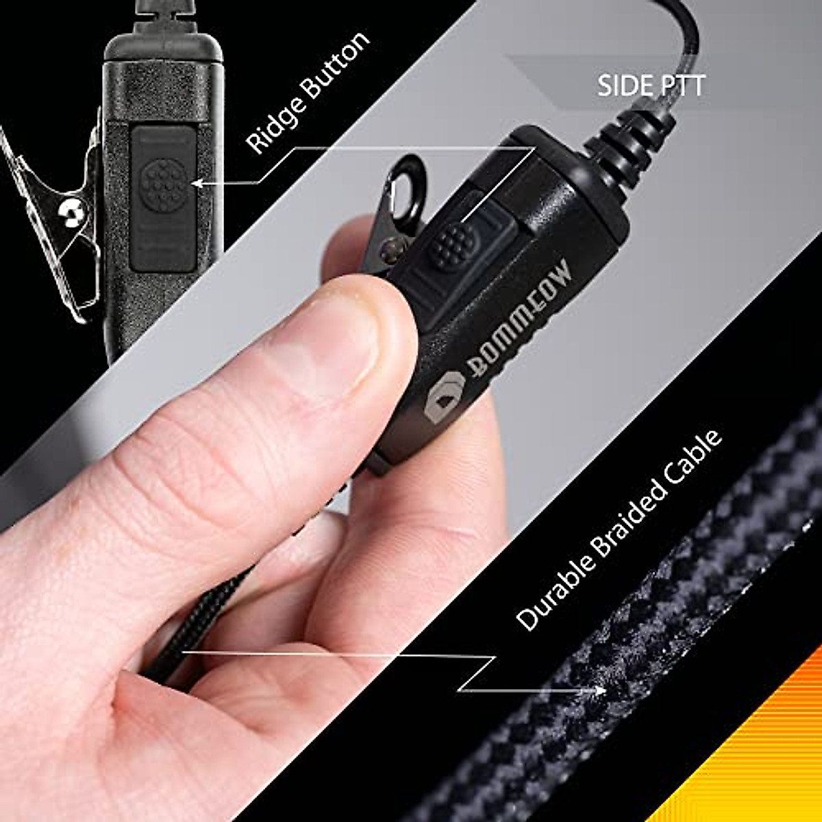 Bommeow BSE12-M1 C-Shape Swivel Style Earpiece Headset for Motorola Radio CP200 CP110 Mag One BPR20