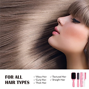 4Pcs Paddle Hair Brushes,Women Detangling Hair Comb Set,Suitable for Kids Girls Long Curly Wet or Dry Hair,Hairbrush for Men Short Thick Thin Wavy Hair