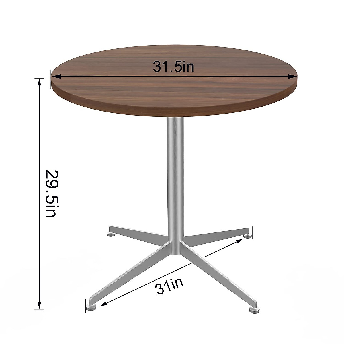 SENGLIDA Round Office Table Conference Table Small Dining Table Coffee Meeting Table for Office Boardroom Kitchen Living Room Waterproof Desktop Easy Assembly 31.5 inch