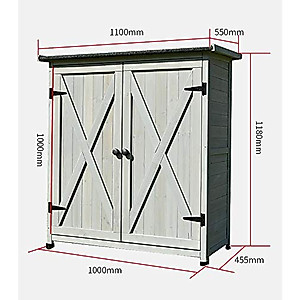 Garden Storage Sheds,Max Outdoor Plastic Garden Storage Shed, Blue and Brown, 110 x 55 x 118 cm (L x H x W