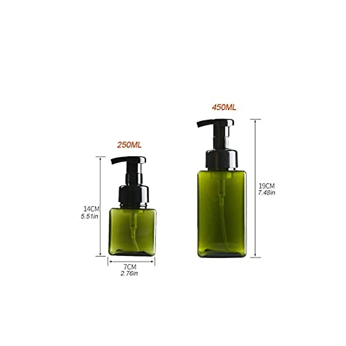 Soap Dispenser Soap Dispenser Pack of 2 Foaming Soap Dispenser Empty/Refillable Foaming Soap Pump Dispensers Square Bottles