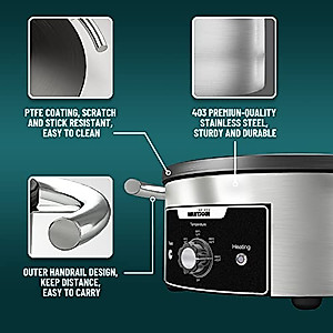 WantJoin Commercial Electric Crepe Maker 16“ 110V, Commercial Non Stick Electric Crepe Machine, 403 Stainless Steel Cooking Base 1700W