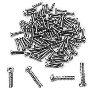 MroMax 100Pcs M3 x 14mm Pan Head Phillips Machine Screws, 304 Stainless Steel 18-8, Fully Thread, Metric Silver Gray Cross Head Screws Bolts for Computers, Camera and Other Small Electronic Devices