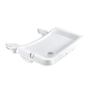 Hauck - Fun for Kids Hauck Alpha Tray + 5-Point Harness, 3 in 1 Table Set for Hauck Wooden Highchair Alpha+, Depth Adjustable Table, Removable Tray, Cup Moulding, Elevated Edge, White
