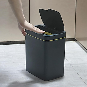 Obstnny Motion Sensor Garbage Can with Automatic Lid, 15 L Plastic Touchless Trash Can, Green