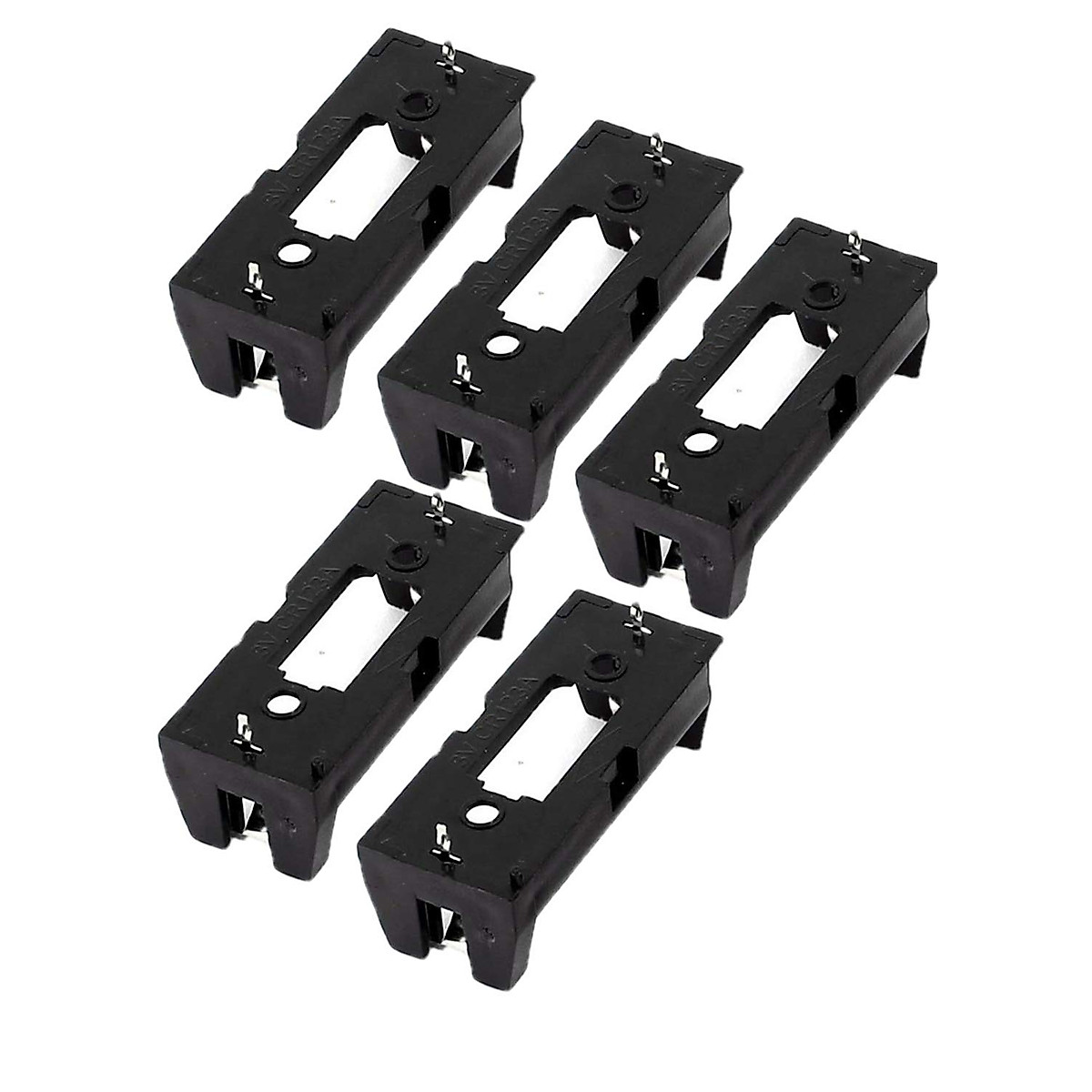 LAPXSNZD 10Pcs Black Battery Holder Case Box Clip for CR123 CR123A Lithium Battery