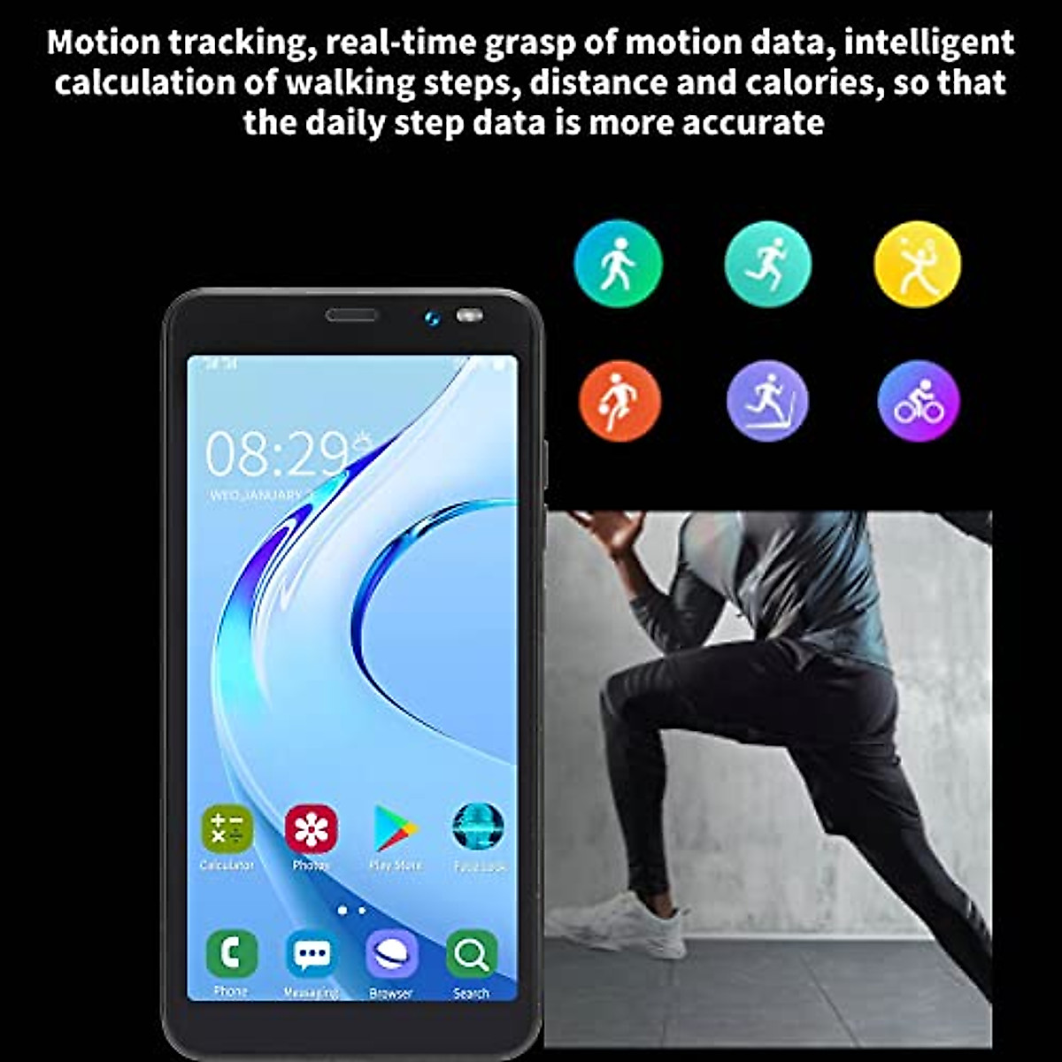 Unlocked 3G Smartphone for Android, 5.45inch Screen Cellphone 512MB 4GB Dualcore CPU Dual Cards Dual Standby HD Dual Camera Support Face Recognition,WiFi,BT,FM