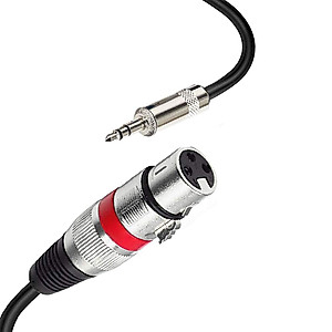 3.5mm to XLR, FAOTUR 1/8" TRS Male to XLR Female Stereo Microphone Audio Cable, for iPhone, iPad, Computer, Video Camera and More - Black（5Feet）