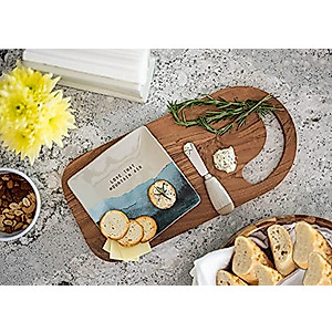 Demdaco Love That Mountain Air Sky Blue 6 x 6 Stoneware Decorative Serving Plate with Spreader