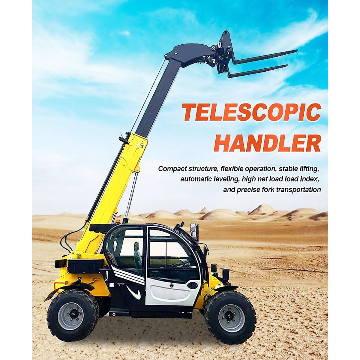Compact Design**: The Mini Telescopic Handler is Ideal for Tight Spaces, Combining functionality with a Compact Size, Perfect for Indoor and Outdoor use.