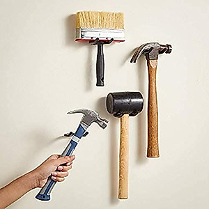 20 Pack U Hanger Hooks with 20 Anchors for Garage and Garden Tools (Black, 4 in)