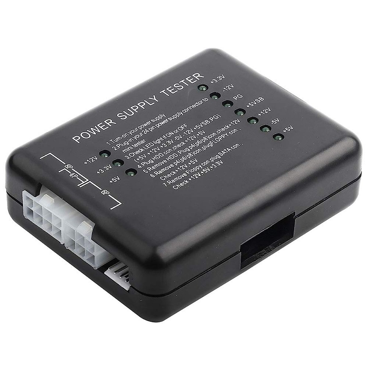 Power Supply Tester for Floppy for HDD for CDROM for SATA, 20/24 Pin Computer Power Supply Tester Checker, 4 Pin(P4), 8 Pin(Dual CPU), 6 Pin(PCIExpress)