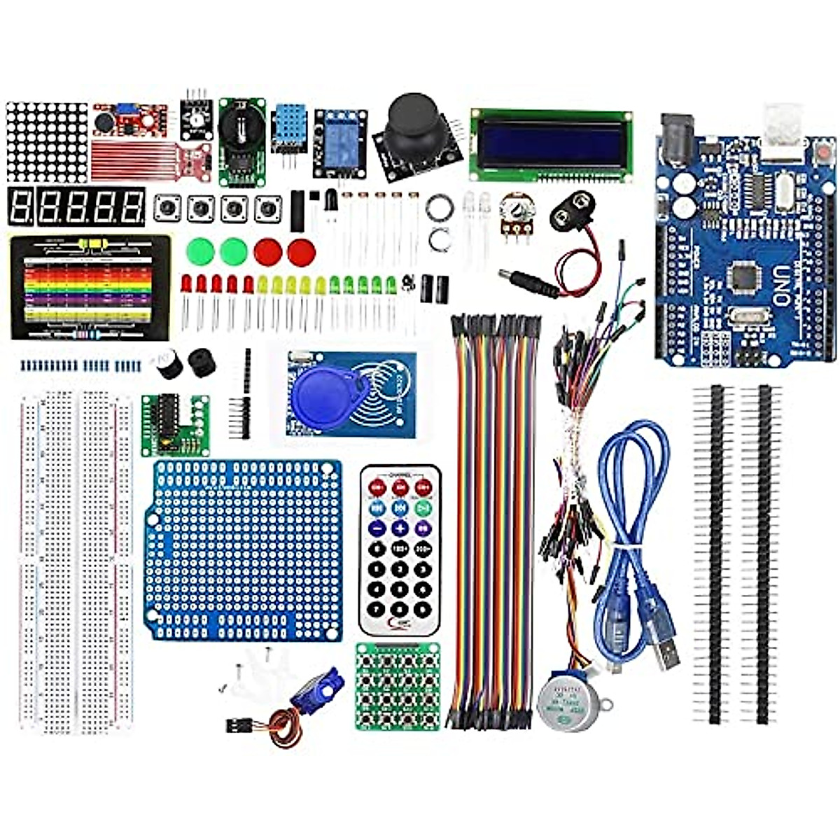 Treedix Basic Starter Kit Multi-Function Shield Learning Ultimate Starter Kit Compatible with Arduino IDE UNO R3 MEGA Nano Kit for Starter
