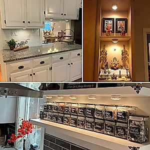 MFOX Under Cabinet Led Lighting, Closet Lights|Puck Lights with Remote, RGB Color Changing Dimmable Lighting