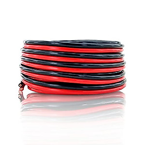 GS Power 100% Copper 10 AWG (American Wire Gauge) OFC Wire. 25 FT Red & 25 FT Black Bonded Zip Cable for Car Audio Primary Remote Automotive Trailer Harness Wiring (Also in 6 & 8 AWG)