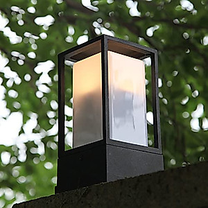 speesy Personality Path Square Stigma Column Post Light Fixture,Aluminum Modern Lawn Pillar Lamp,Outdoor Waterproof Stigma Lamp,Villa Riverside Garden Column Lamp