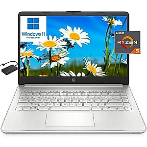 HP 14" FHD Business Laptop Computer [Windows 11 Pro], 6-core AMD Ryzen 5 5500U (Up to 4.0 Ghz), 32GB RAM, 1TB PCIe SSD, Thin & Portable, Long Battery Life, Wi-Fi 6, Bluetooth 5.2, HDMI, USB, w/Battery