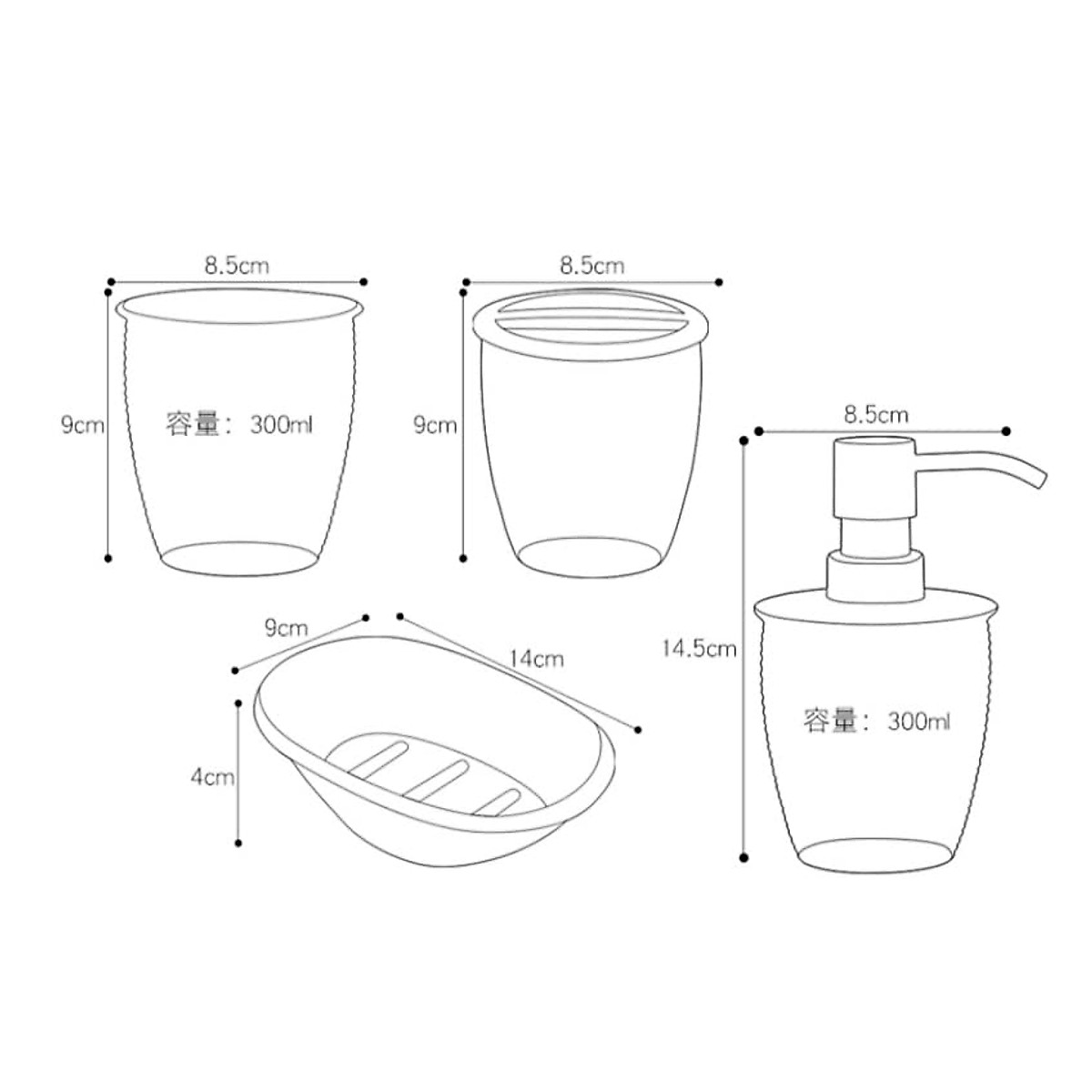 WYKDD Bathroom Amenities Set Resin European Style Bathroom Set Toiletries Set
