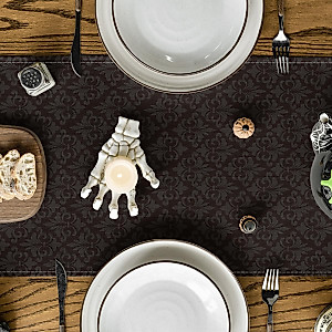 Artoid Mode Boo Black Cat Pumpkins Halloween Table Runner, Trick Or Treat Kitchen Dining Table Decoration for Home Party Decor 13 x 72 Inch