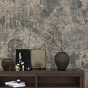 VEELIKE Old Weathered Concrete Wallpaper Peel and Stick for Bedroom Bathroom Textured Wallpaper Removable Cement Wall Paper 15.7''x118'' Self Adhesive Vinyl Concrete Contact Paper for Wall Living Room
