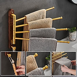 IAN LAU Swing Towel Holder Bathroom Swivel Towel Bar Wall Mounted Rotating Towel Rack Space Aluminum 2/3/4/5Bar Bathroom Shelf (Size : 2 Bars)