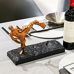 DOUBA Kung Fu Little Golden Man Creative Resin red Wine Rack Decoration Living Room Wine Cabinet Decoration