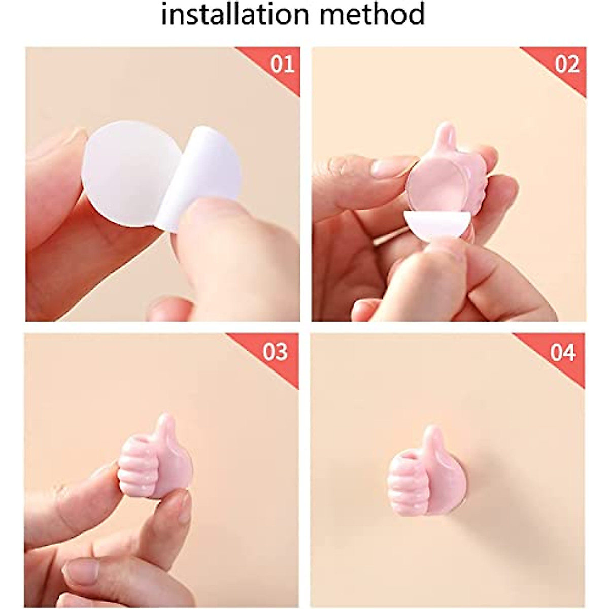 6Pcs Multifunctional Clip Holder Thumb Hooks Wire Organizer Wall Hooks Hanger Strong Wall Storage Holder for Kitchen Bathroom (Transparent)