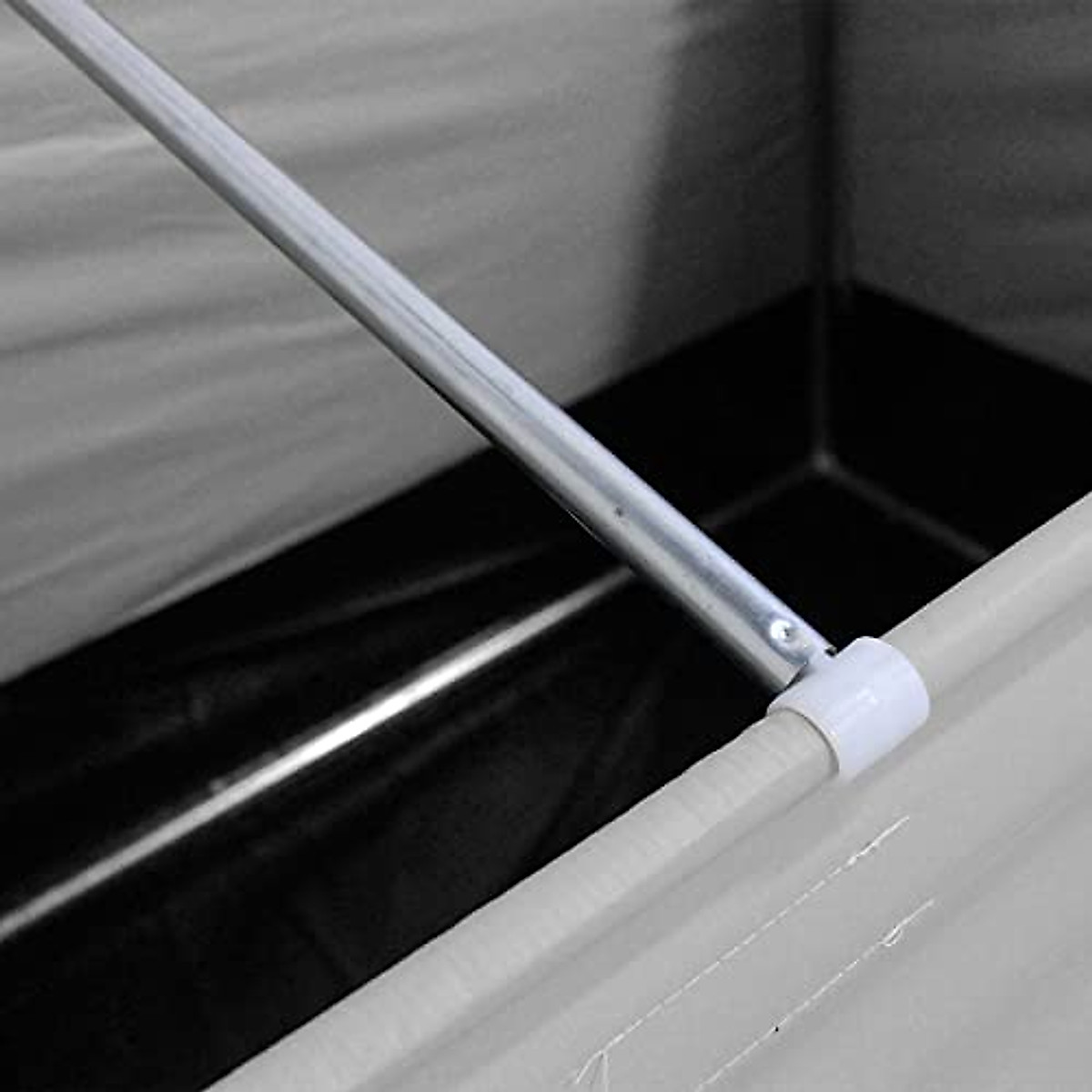 Domain Shelters Deck Box 117 Gallon 4' x 2' x 2' Outdoor Patio Backyard Garden Storage Container with Removable Weather Bars, Gray/Black