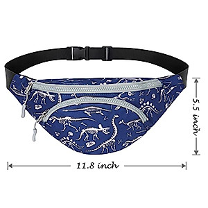 Choco Mocha Kids Fanny Pack Boys Fanny Pack for Kids 4-6 6-9 9-10 Toddler Fanny Pack Boy Kids Waist Bag Dinosaur Belt Bag for Kids Fossil Waist Pack for Little Boys age 4 5 6 7 8 9 Small Hip Bag Navy