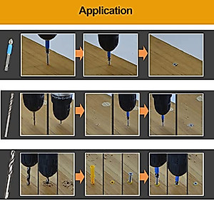 #6 x 1'' Wood Screws, Short Wood Screws, Flat Head Small Screws, Self Tapping Countersunk Head Drywall Screws, Cabinet Screws, for Repairing Wood Furniture, 130pcs and 20pcs Screw Anchors,Drill bits